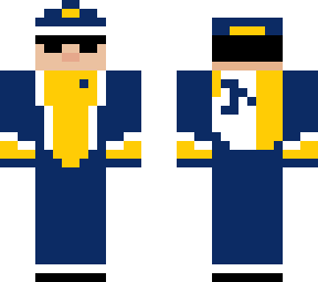 MMB Michigan Marching Band Uniform with Glasses | Minecraft Skin