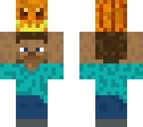 Steve holding Pumpkin | Minecraft Skin