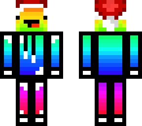 Santa Rainbow Derp | Minecraft Skin