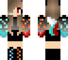 Fire and Ice Wolf Girl | Minecraft Skin