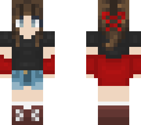 Off the Shoulder Jacket w/ Matching Hair Bow | Minecraft Skin