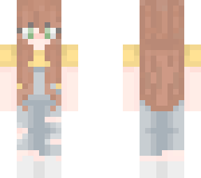 overalls girl green eyes brunette cute adorable yellow female ...