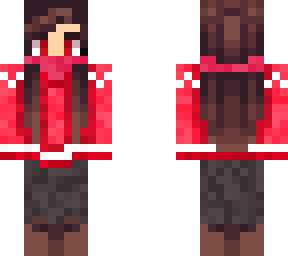 Winter Red Girl With Scarf | Minecraft Skin