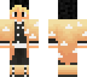 Demon Slayer Zenitsu with Black hair | Minecraft Skin