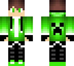 Green Creeper Gamer | Minecraft Skin