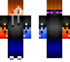 Red and blue flames | Minecraft Skin