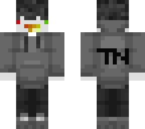 Grey Noob with rainbow face | Minecraft Skin