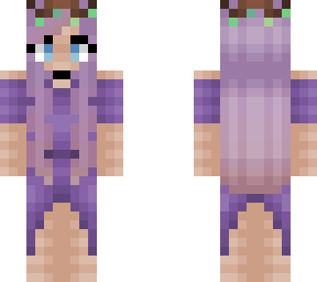 Female Elf - Enchanted fade hair - Long Purple Dress | Minecraft Skin