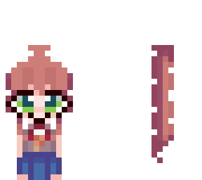 monika pixel art | Minecraft Skin