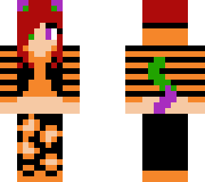 red haired cat girl halloween | Minecraft Skin