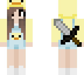 duck girl sword on back | Minecraft Skin
