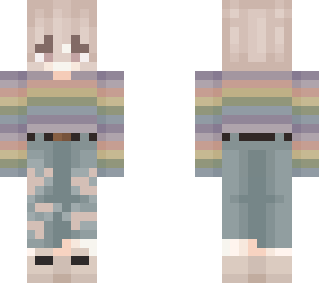Cute Rainbow Ripped Jeans Boy Skin | Minecraft Skin