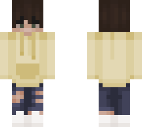 eboy brown hair brown eyes ripped jeans green | Minecraft Skins