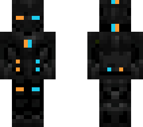 Orange blue mech | Minecraft Skin