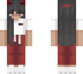 Cute Aesthetic Red Girl | Minecraft Skin