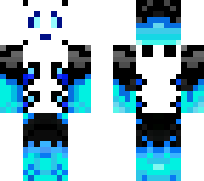Blue White masked enderman + particles | Minecraft Skin