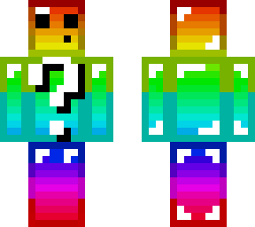 Rainbow Lucky Block with Slime Head | Minecraft Skin