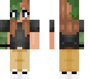 Aesthetic - Zombie girl skin, Half zombie half human | Minecraft Skin