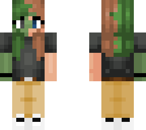 Aesthetic - Zombie girl skin, Half zombie half human | Minecraft Skin