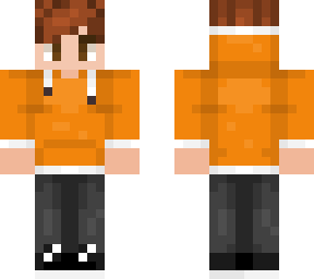 Guy with orange Hoodie | Minecraft Skin