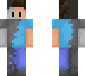 monochrome/colour Steve | Minecraft Skin