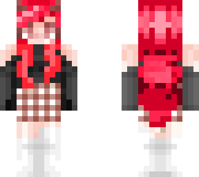 Modern Demon Girl Red Hair | Minecraft Skin