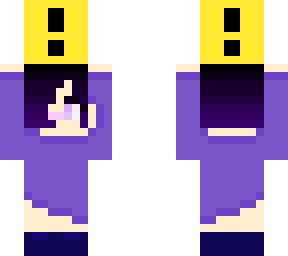 Shayla (my OC) holding a warning block | Minecraft Skin