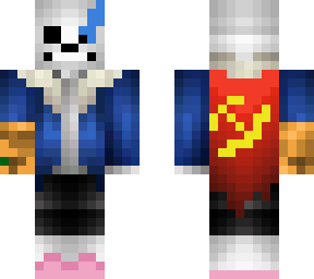 Sans with Infinity Gauntlet and Communist Cape | Minecraft Skin