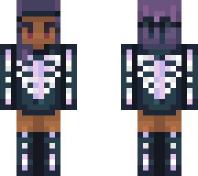 Skeleton Girl Mask Boots Black African American No Face Minecraft Skins