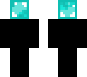 Diamond Block Head Black MAn | Minecraft Skin