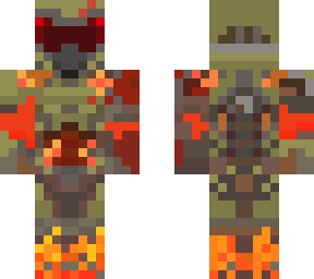 Doom Slayer (On Fire) (Demon Slayer) | Minecraft Skin
