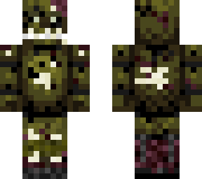 Springtrap with a actual skeleton | Minecraft Skin