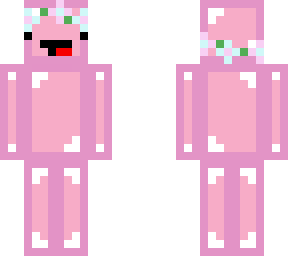 Pink Skeppy with Flower Crown | Minecraft Skin