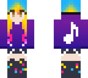 Colorful music girl | Minecraft Skin