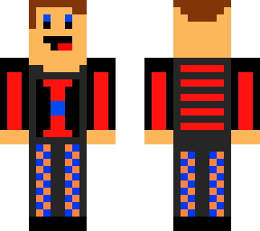 red and back derpy boy | Minecraft Skin