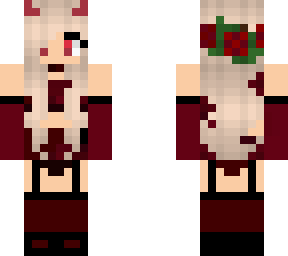 Red devil, Flower crown girl | Minecraft Skin
