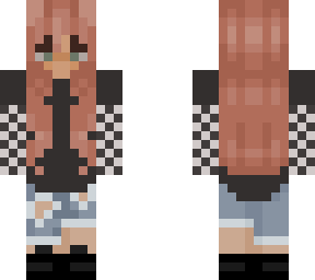 chekered red head girl | Minecraft Skin