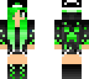 Lime green epic gamer girl | Minecraft Skin