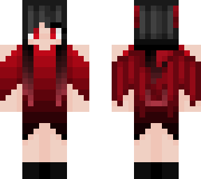 Demon Girl w/ wings, horns and tail | Minecraft Skin