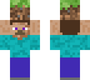 Steve Holding A Dirt Block | Minecraft Skin