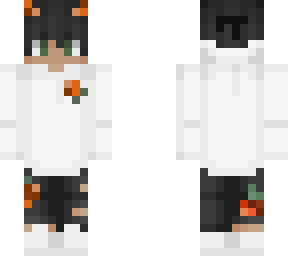 asthetic cute orange boy w/ black hair | Minecraft Skin