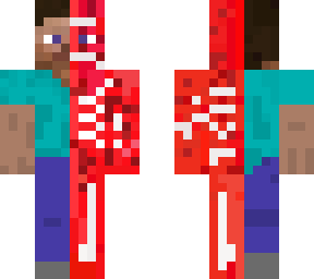 Half skinless Steve | Minecraft Skin