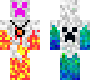 red and blue fire! | Minecraft Skin