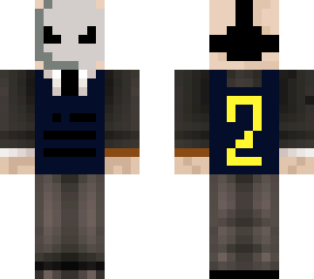 masked man in a suit | Minecraft Skin