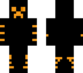 Orange cyber creeper | Minecraft Skin