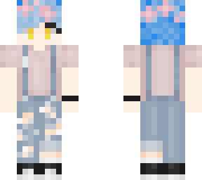Gender Neutral blue Hair | Minecraft Skin