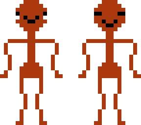 Squiggly man but his surrounding are white because it was too clear for ...
