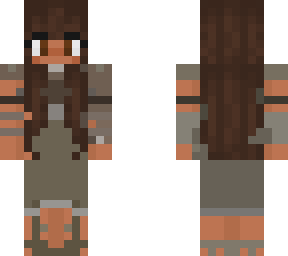 Girl with curly brown hair and eyes | Minecraft Skin