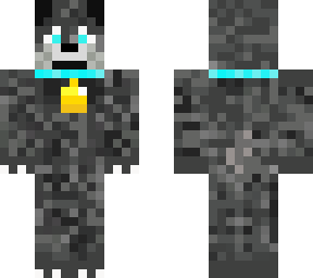 Tamed Grey Wolf with Cyan Collar | Minecraft Skin