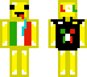 Gold noob skin for Italian (whit creeper cape) | Minecraft Skin